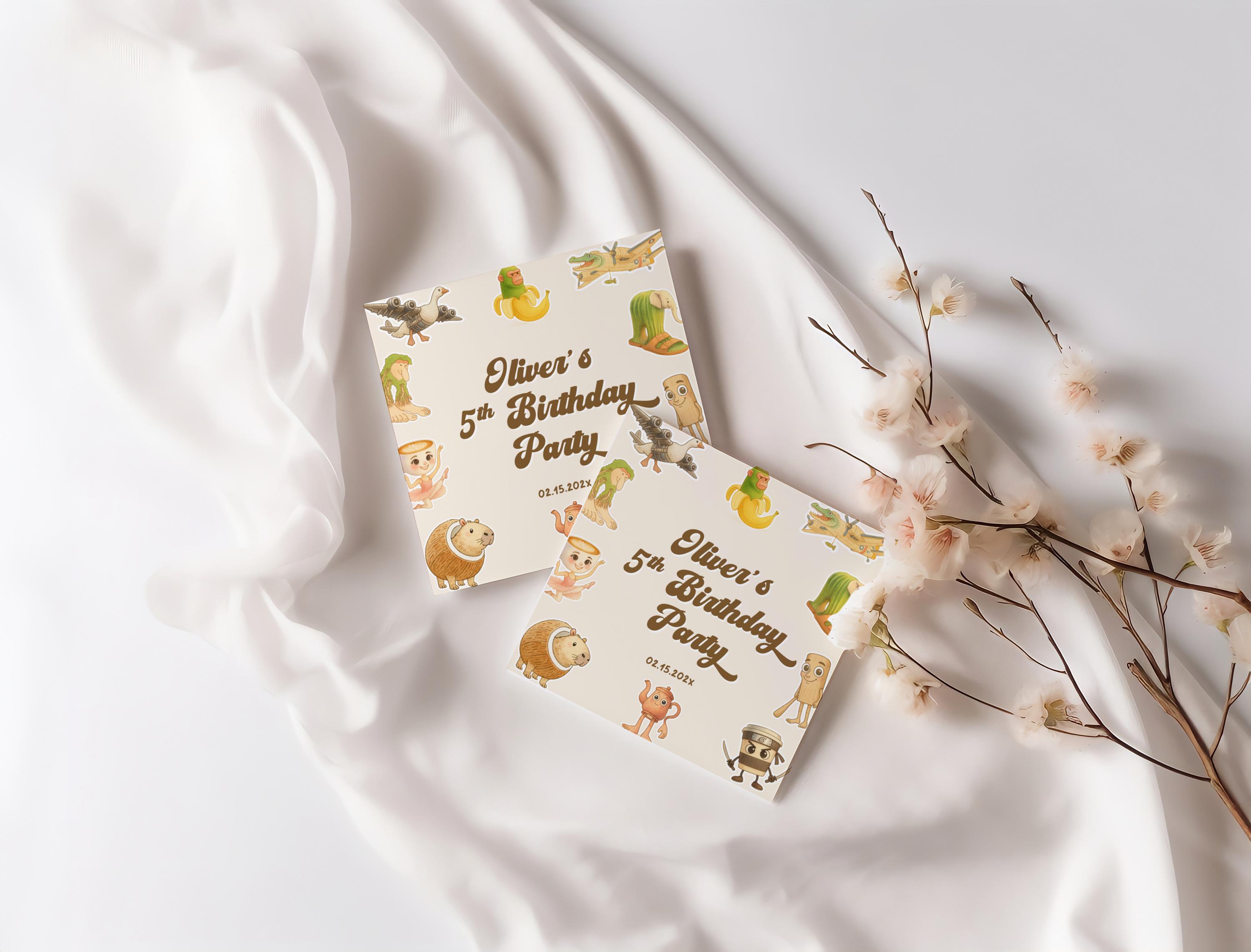 Editable Italian Brain Rot Birthday Party Bundle Template, Birthday ...
