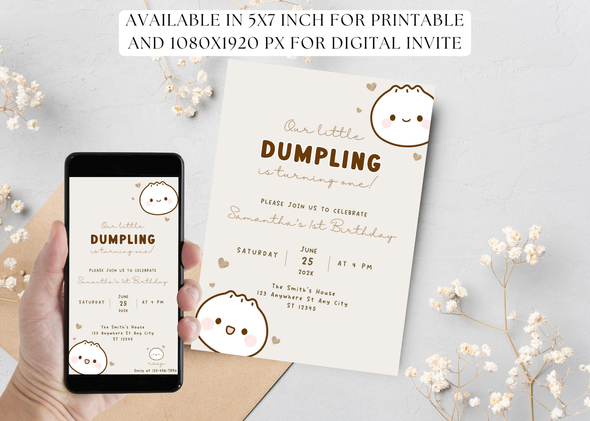 Dumpling Birthday Party Invitation Bundle, Bao Birthday Bundling Party ...