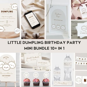 Dumpling Birthday Party Invitation Bundle, Bao Birthday Bundling Party ...