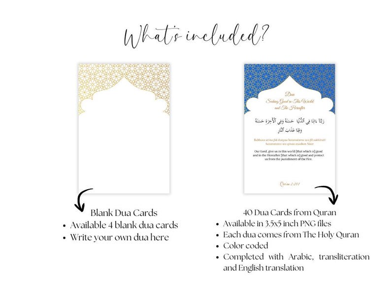 Islamic Dua Cards Digital Download, 40 Rabbana Duas, Eid Gift ...