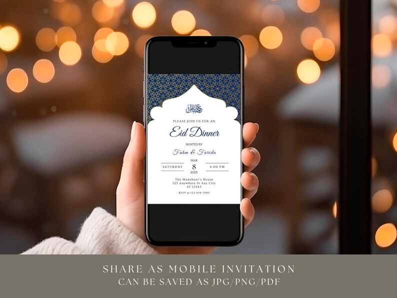 Eid Party Invitation, Ramadan Mubarak Dinner Party, Eid Al Fitr Muslim ...