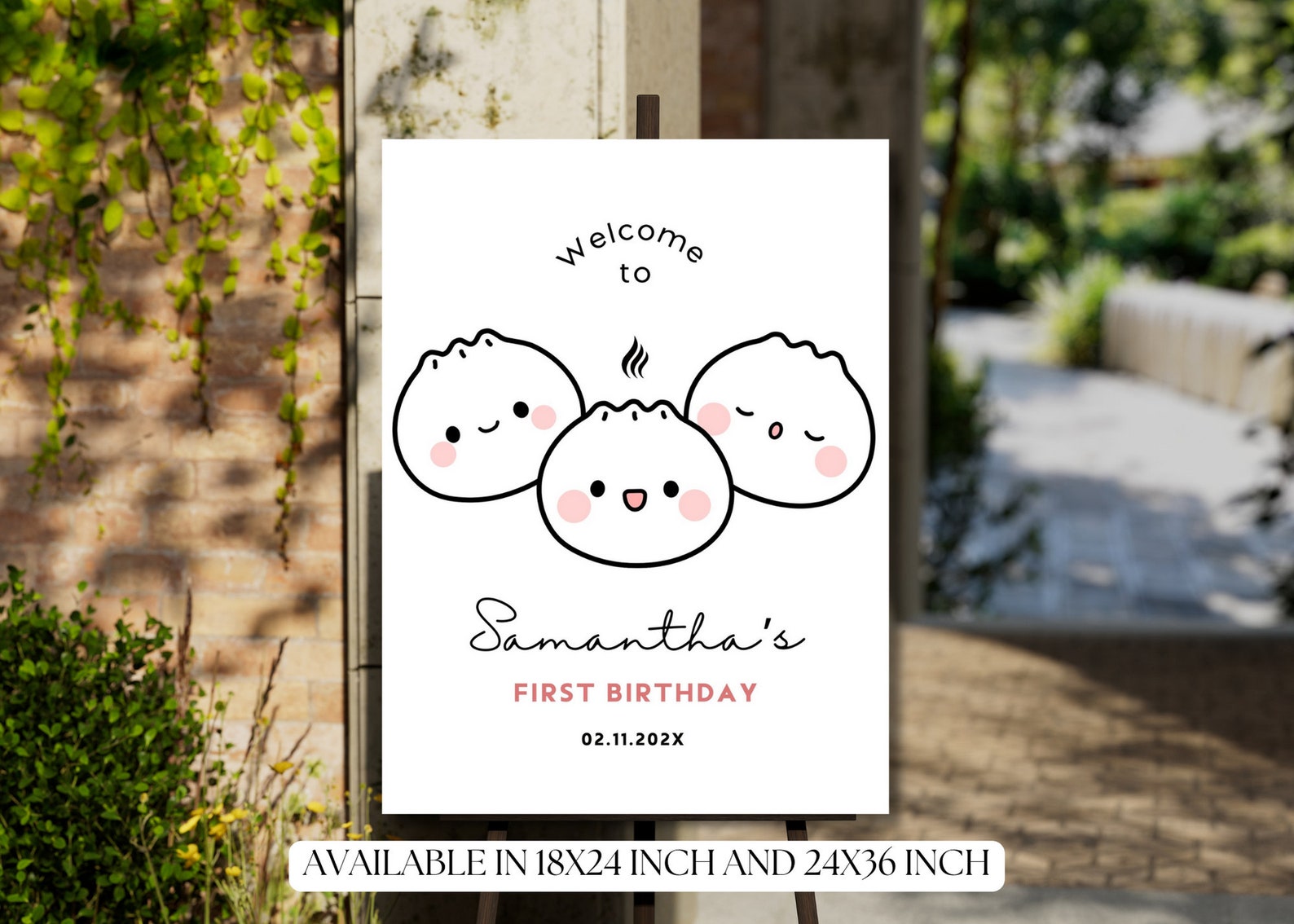Dumpling Birthday Welcome Sign Printable, Bao Birthday Party Welcome ...