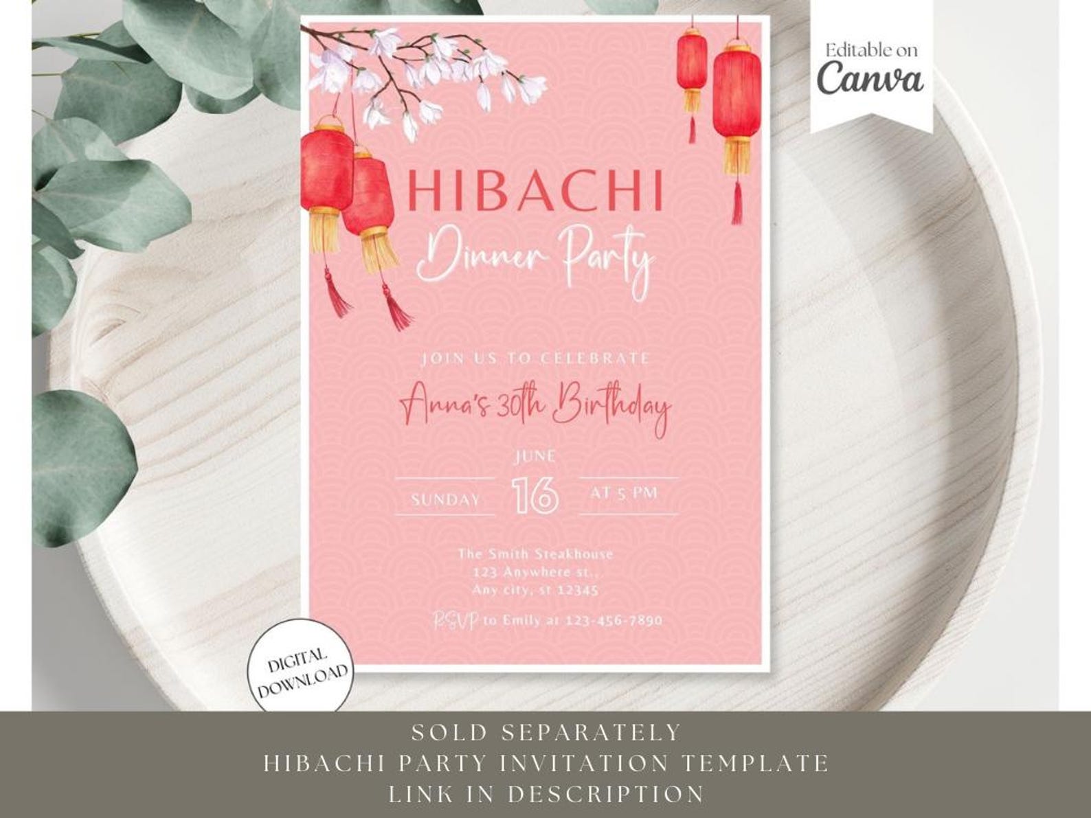 Hibachi Party Decor, Hibachi Chopstick Sleeves, Hibachi Decor ...