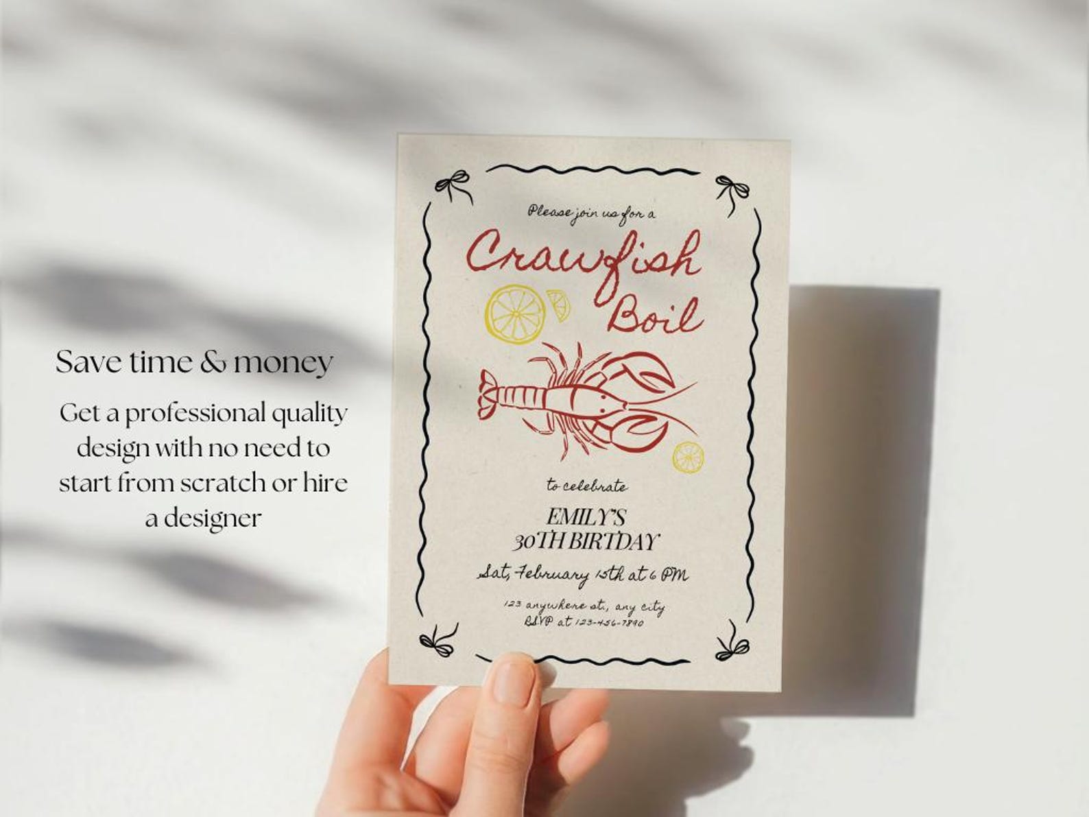 Editable Crawfish Boil Invitation, Crawfish Boil Birthday Invite ...