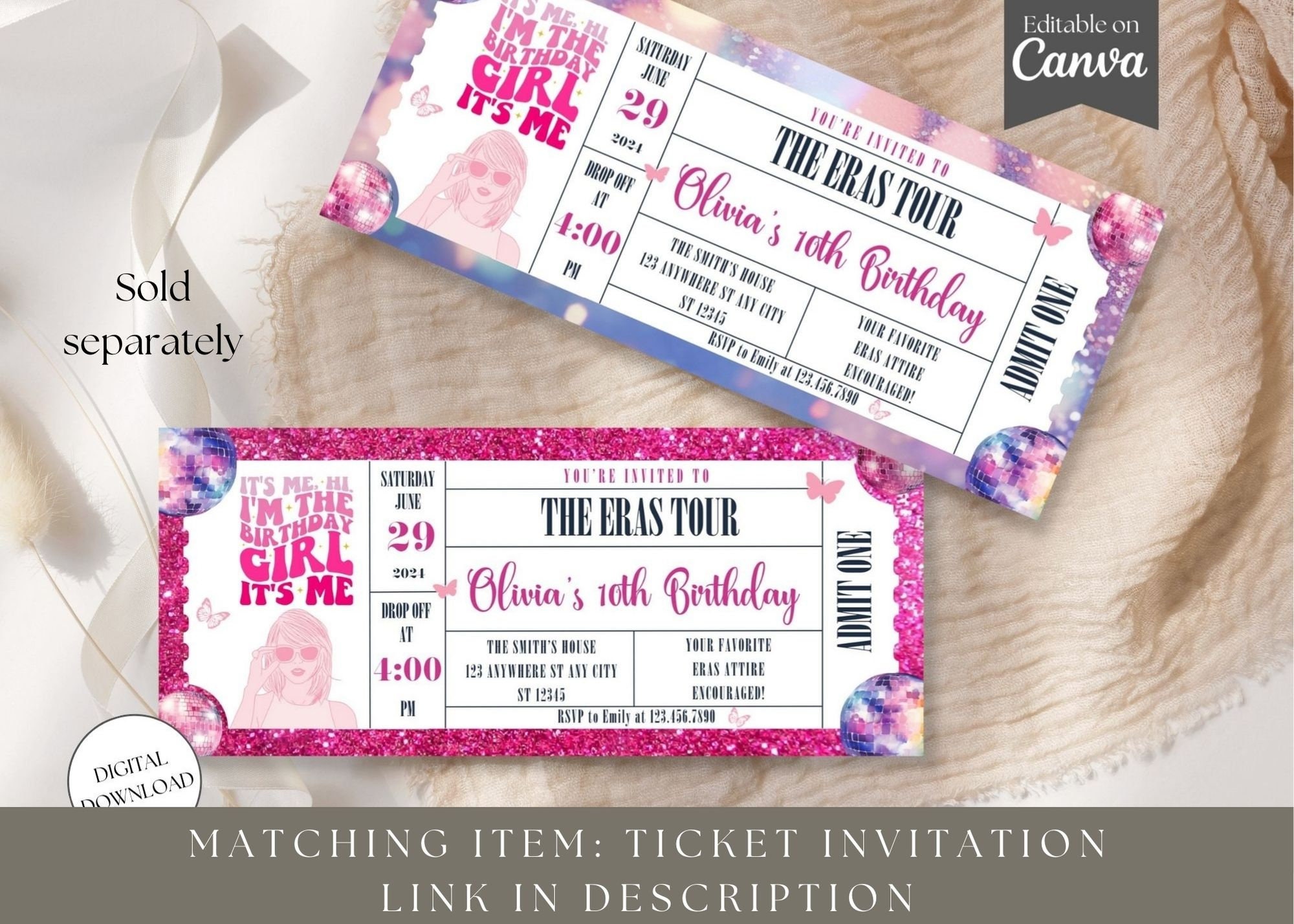 Self Editable Welcome Sign, Eras Birthday Decor, Eras Birthday Sign ...