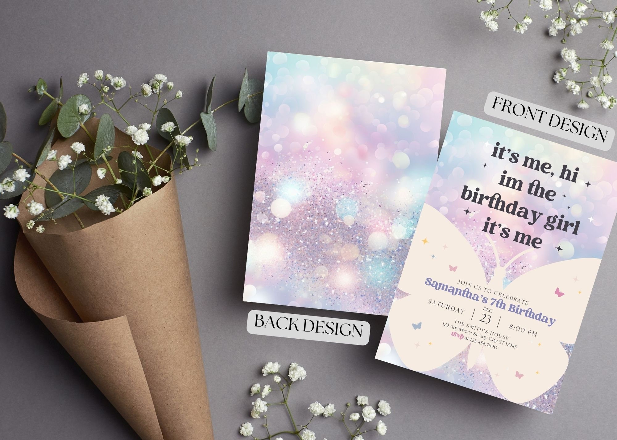 Birthday Party Taylor Invitation, Eras Editable Invite Card, Canva ...