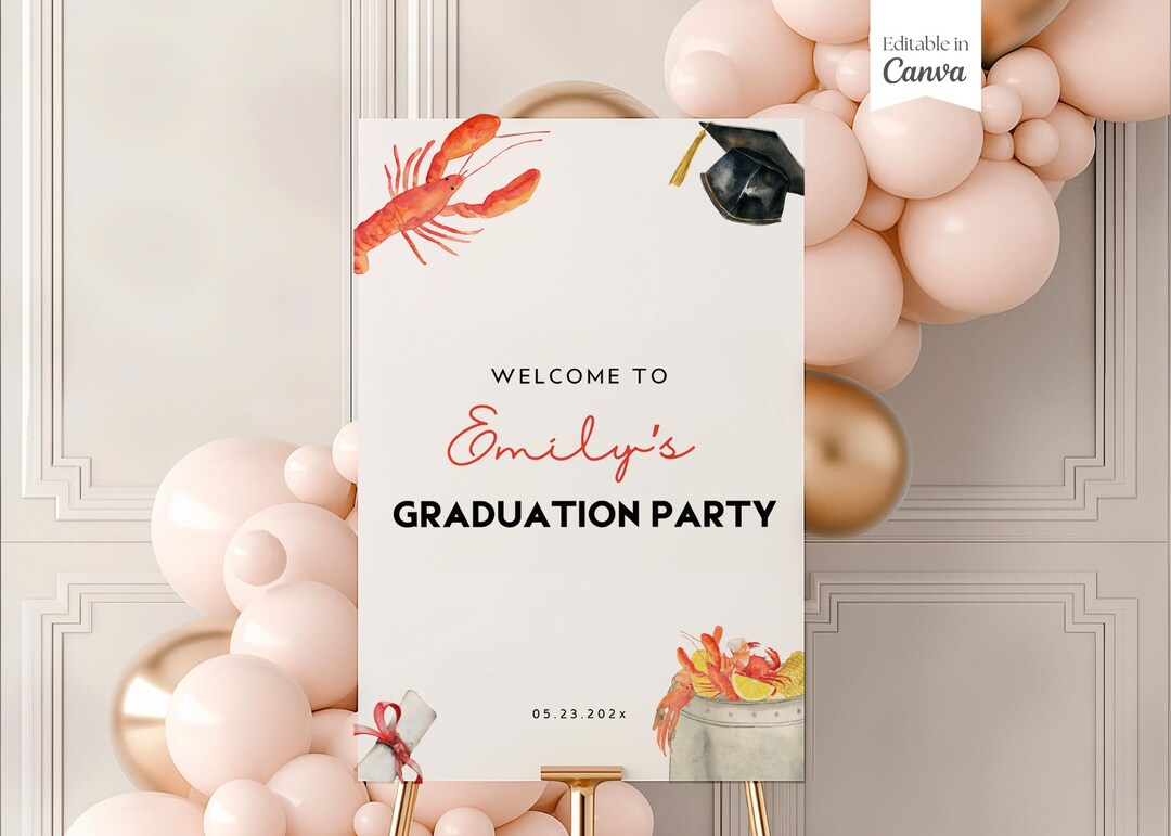 Crawfish Boil Graduation Welcome Sign, Crawfish Boil Welcome Sign ...