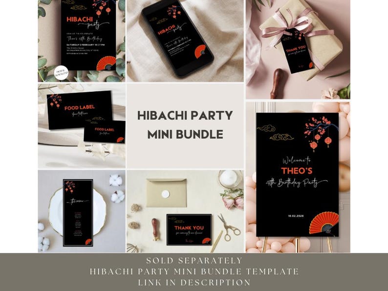 Hibachi Party Decor, Hibachi Chopstick Sleeves, Hibachi Decor ...