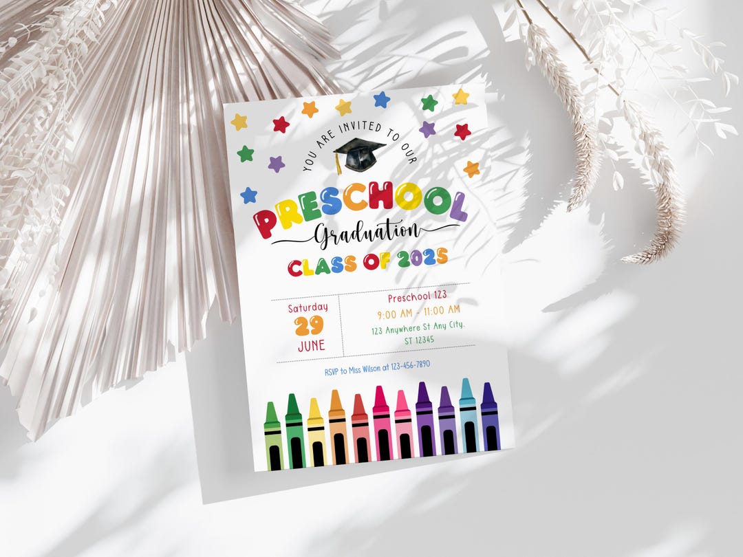 Editable Preschool Graduation Invitation, Prek Announcement Party ...
