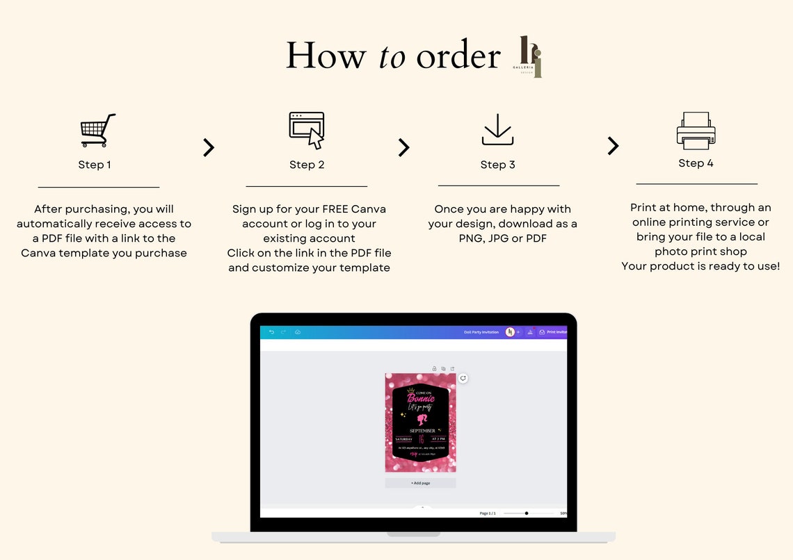 Lets Go Party Invitation Card Pink Doll Editable Barb Inspired Theme ...