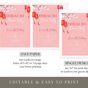 Hibachi Dinner Birthday Party Mini Bundle, Hibachi Lunch Party ...