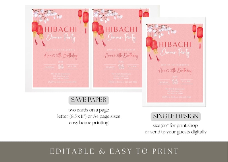 Hibachi Dinner Birthday Party Mini Bundle, Hibachi Lunch Party ...