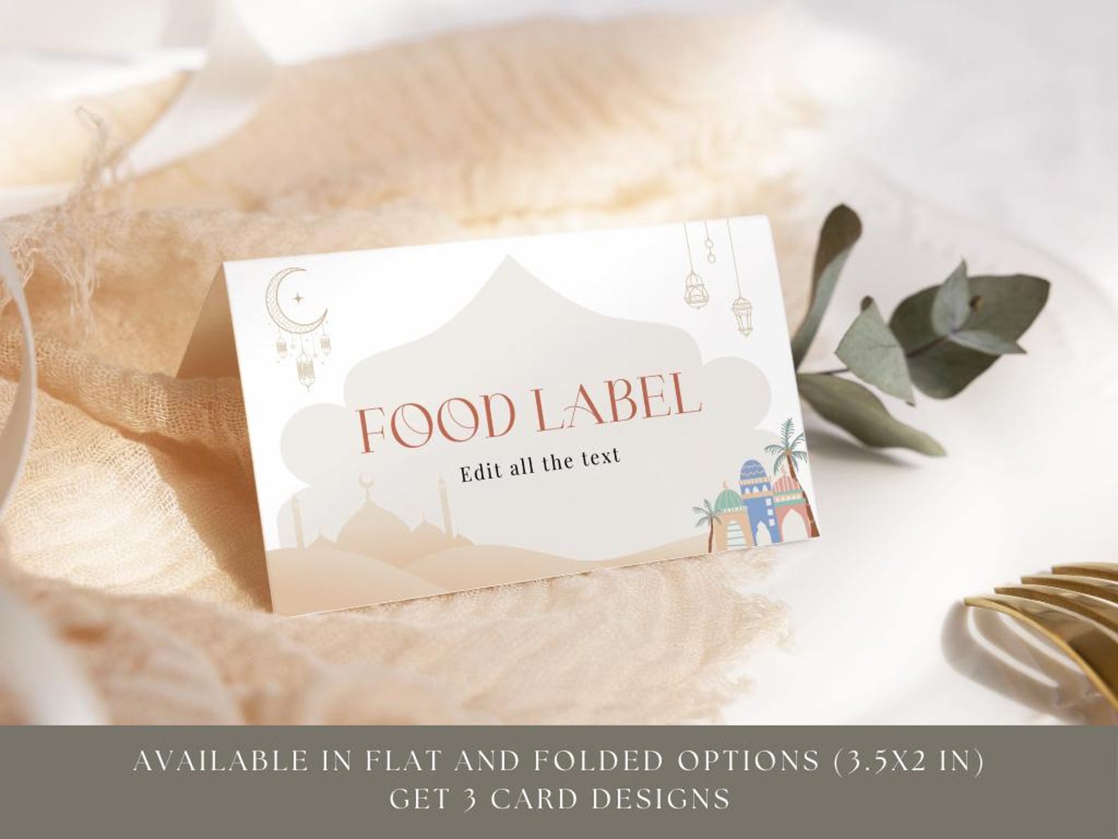 Editable Eid Food Label, Ramadan Place Cards, Eid Custom Sign, Ramadan ...