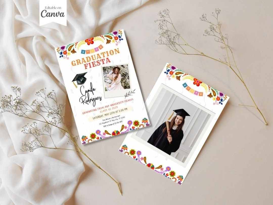 Graduation Fiesta Photo Invitation, Graduation Mexican Invite Card ...