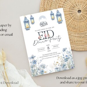 Eid Party Invitation, Ramadan Mubarak Dinner Party, Eid Al Fitr Muslim ...