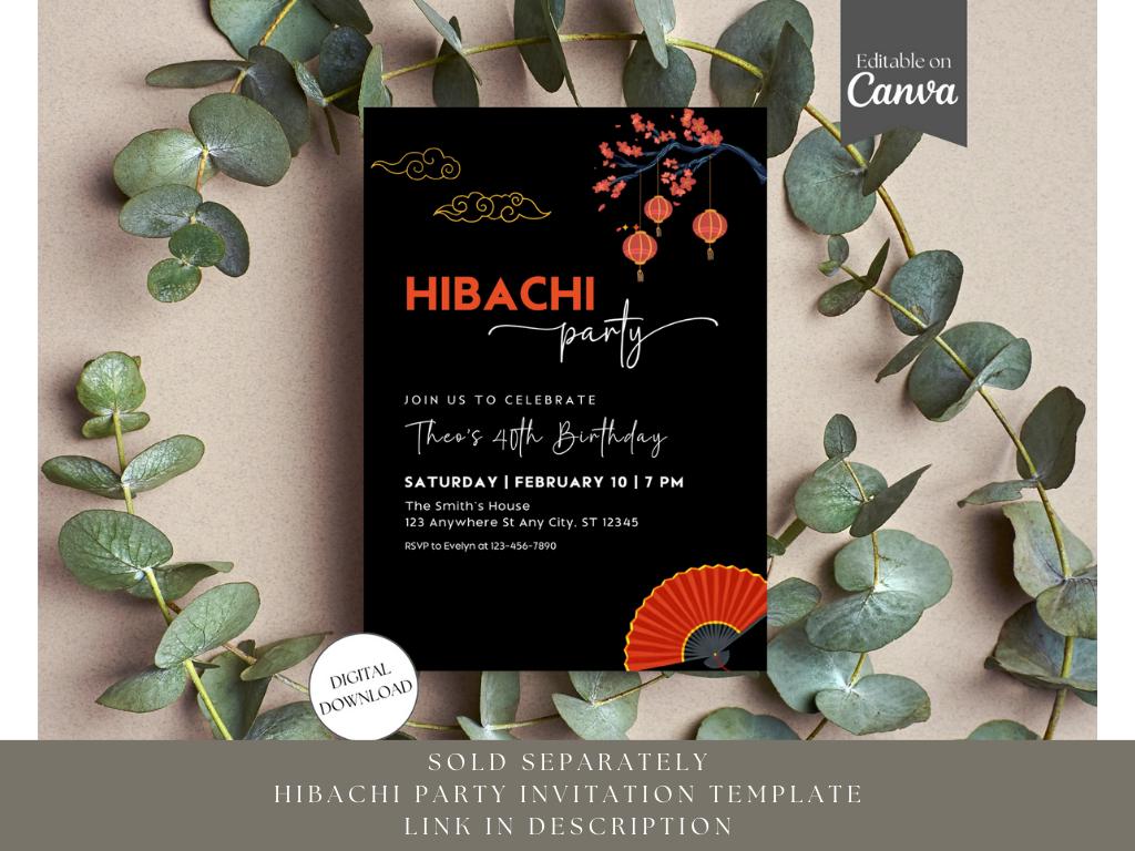 Hibachi Party Decor, Hibachi Chopstick Sleeves, Hibachi Decor ...