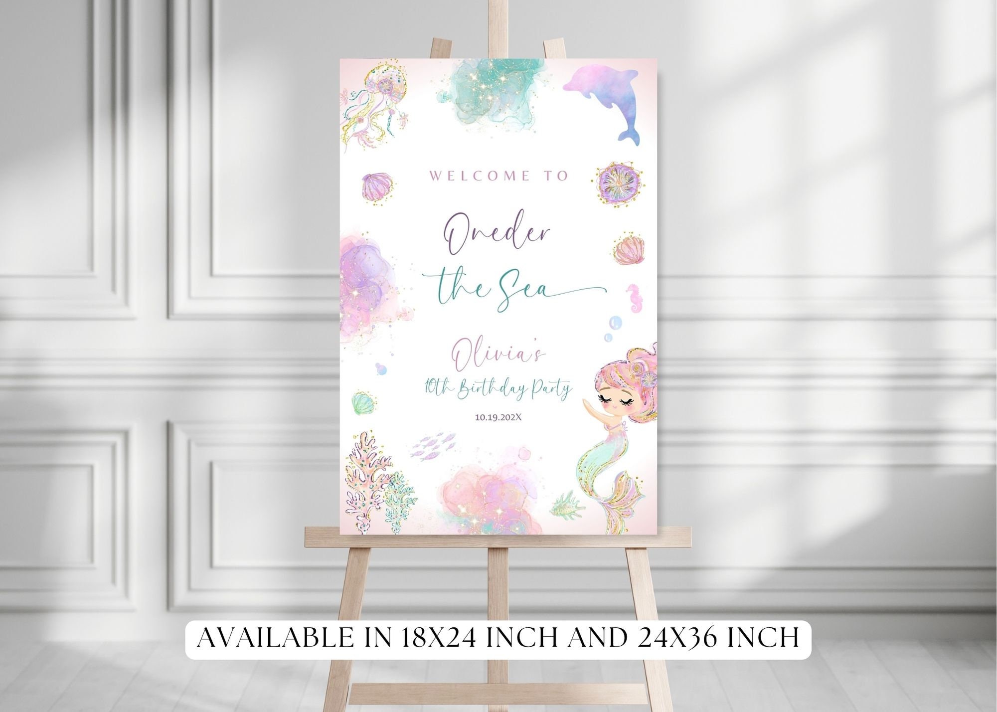 Oneder the Sea Welcome Sign, Under the Sea Birthday Poster Sign, 1st ...