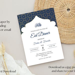 Eid Party Invitation, Ramadan Mubarak Dinner Party, Eid Al Fitr Muslim ...