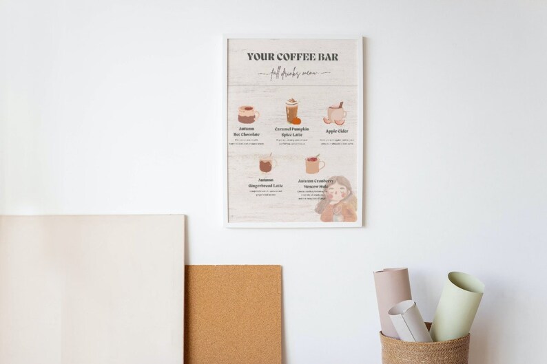 Editable Fall Printable Halloween Coffee Bar Drinks Menu Sign Kitchen ...
