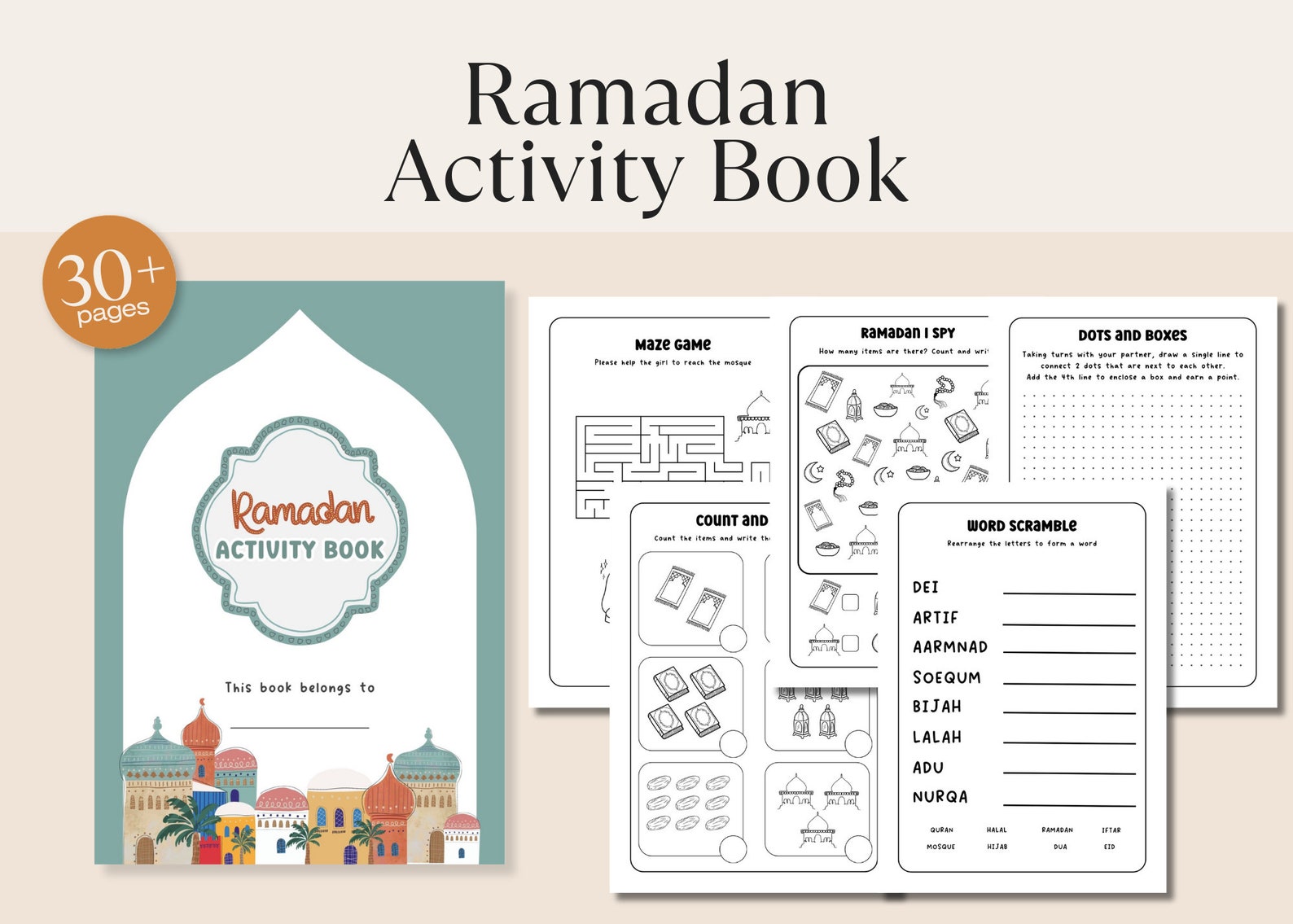 Ramadan Activity Book Printable, Eid Activity Book, Ramadan Printable ...