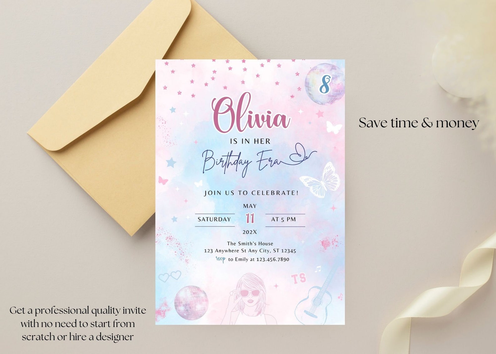 Editable in My Birthday Era Party Invitation, Swiftie Invite Card ...