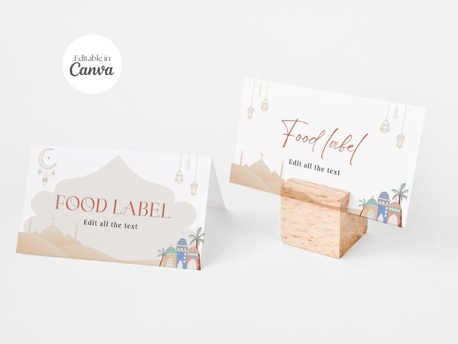 Editable Eid Food Label, Ramadan Place Cards, Eid Custom Sign, Ramadan ...