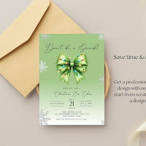 Editable Whobilation Invitation, Grinch Inspired Christmas Invitation ...