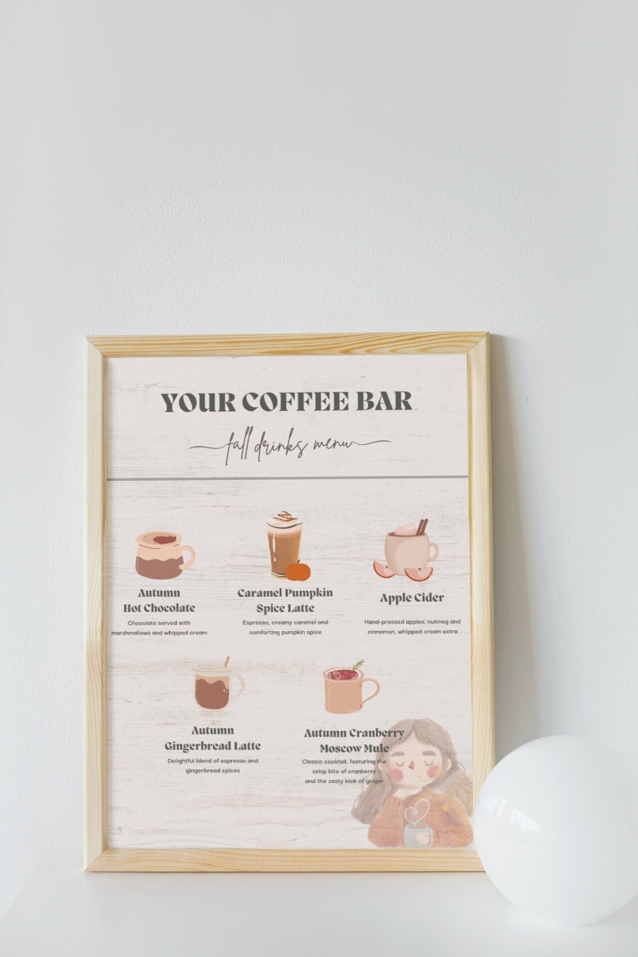 Editable Fall Printable Halloween Coffee Bar Drinks Menu Sign Kitchen ...