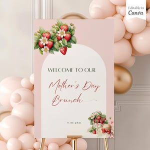 Editable Mother's Day Welcome Sign, Pink Floral Mother's Day Welcome ...