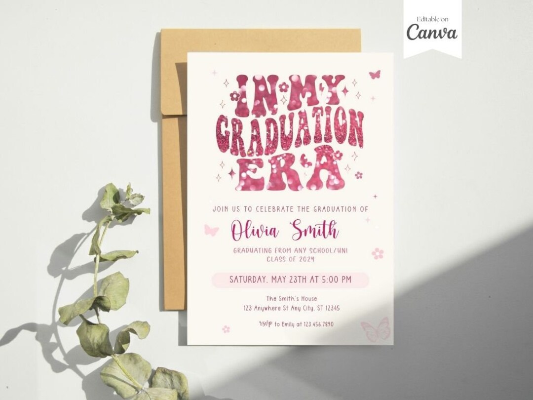 In My Graduation Era Party Invitation, Graduation Invite Card Template ...