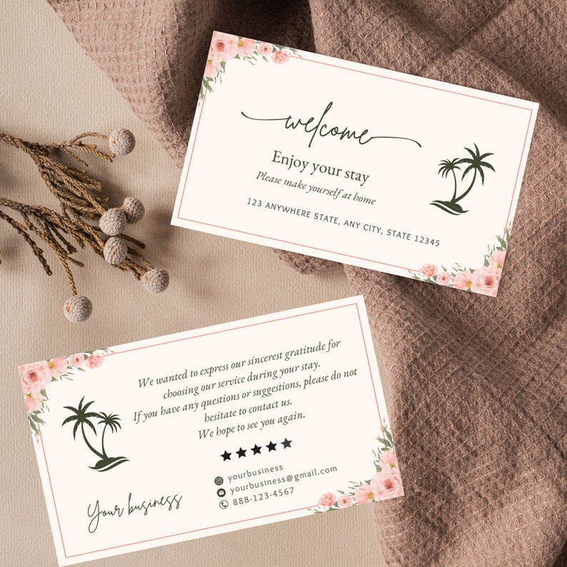 Editable Airbnb Thank You Card for Rental Host, Printable Template ...