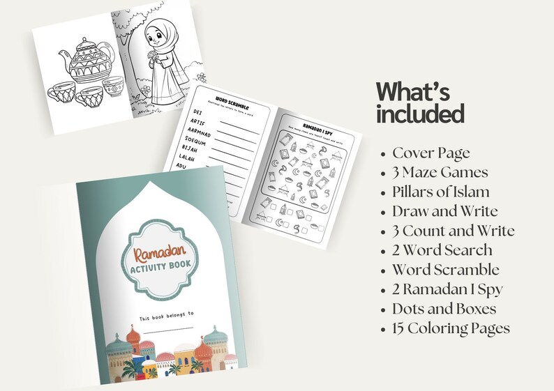 Ramadan Activity Book Printable, Eid Activity Book, Ramadan Printable ...