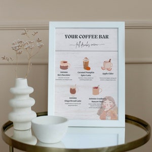 Editable Fall Printable Halloween Coffee Bar Drinks Menu Sign Kitchen ...
