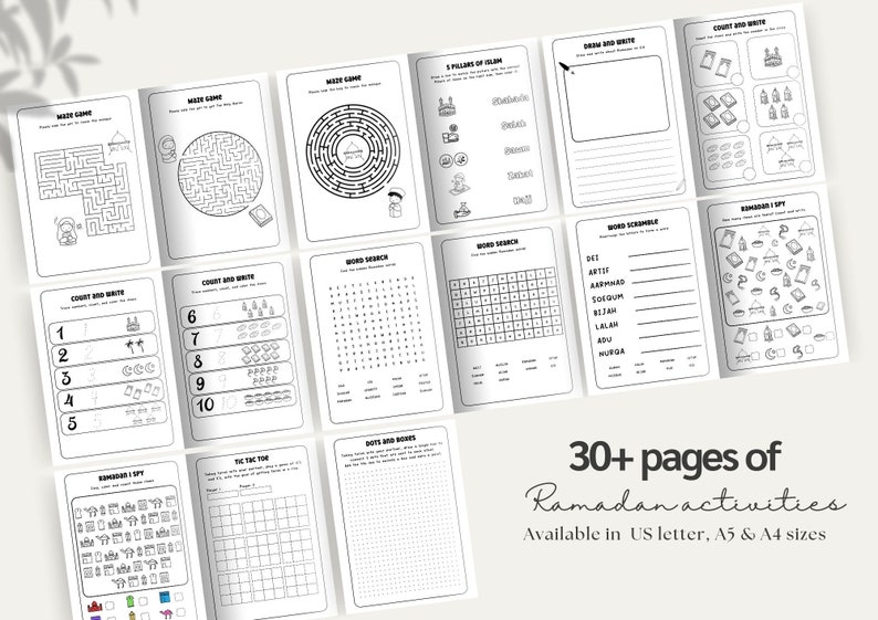 Ramadan Activity Book Printable, Eid Activity Book, Ramadan Printable ...