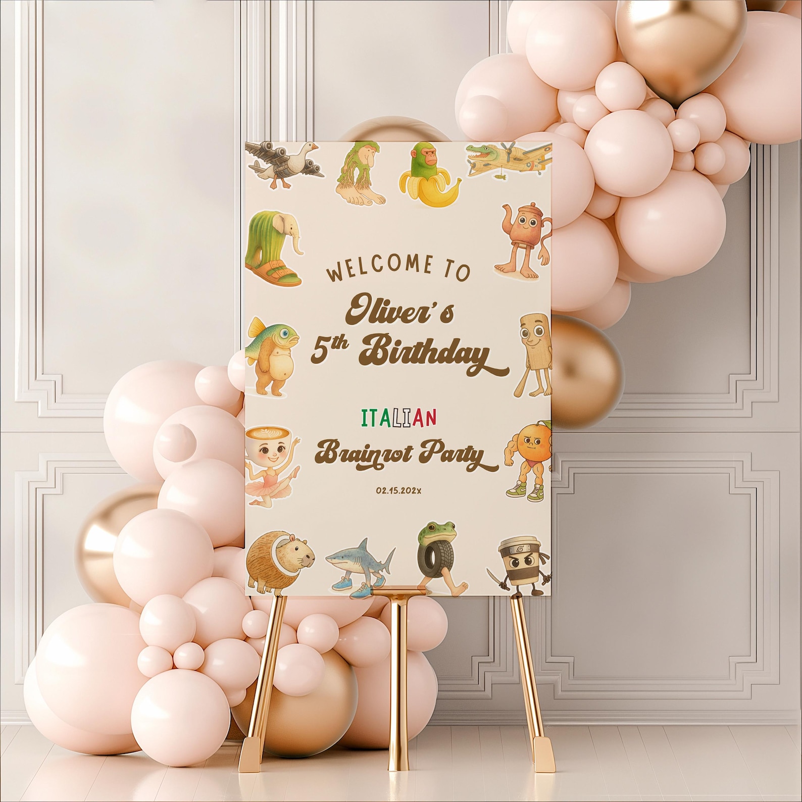 Editable Italian Brain Rot Birthday Party Bundle Template, Birthday ...