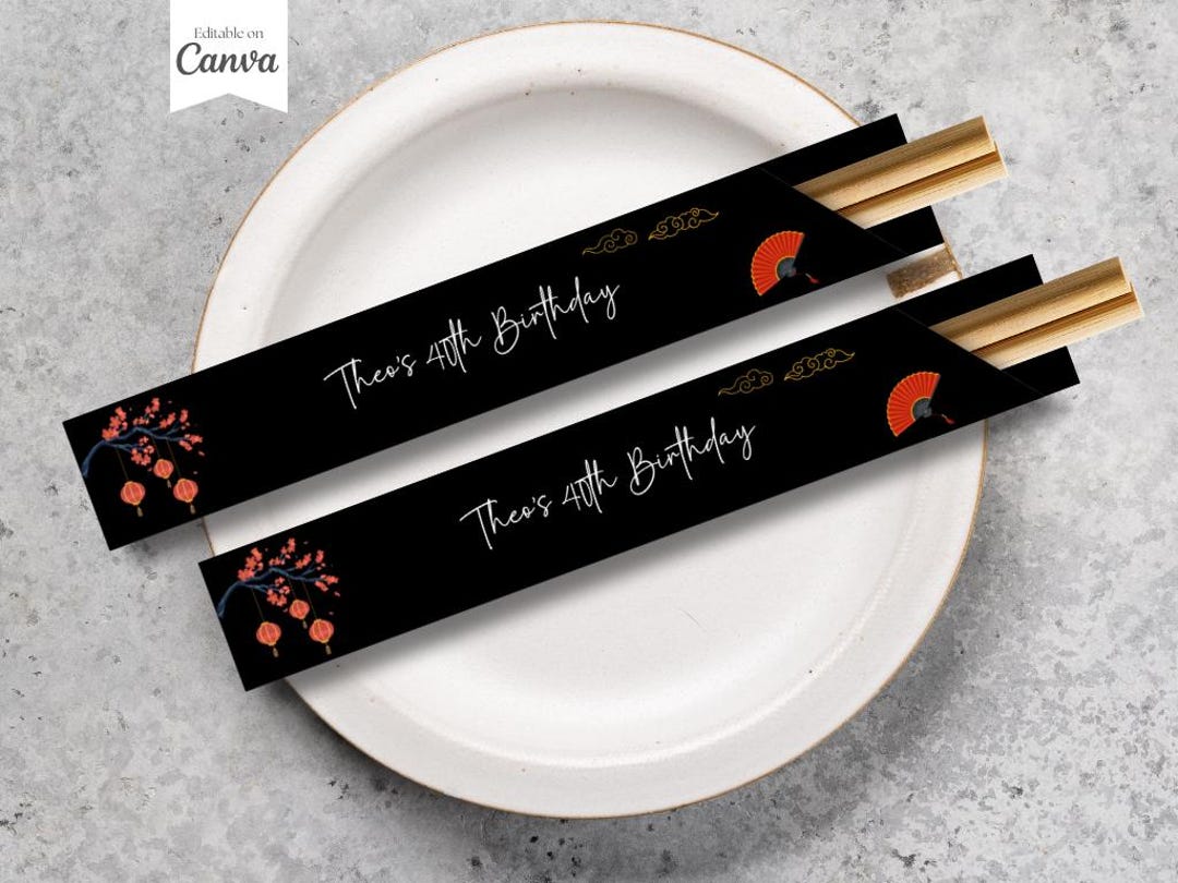 Hibachi Party Decor, Hibachi Chopstick Sleeves, Hibachi Decor ...