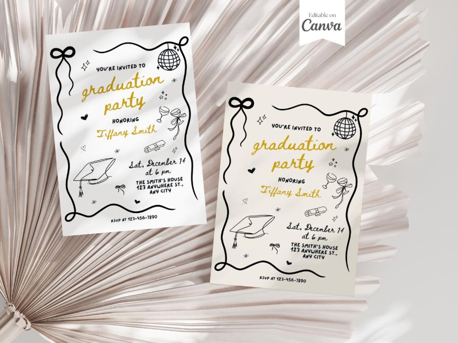 Graduation Invitation, Minimalist College Commencement Announcement ...