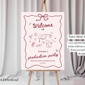 Nurse Graduation Welcome Sign, Ribbon Pink Bow Medical Nursing Grad ...