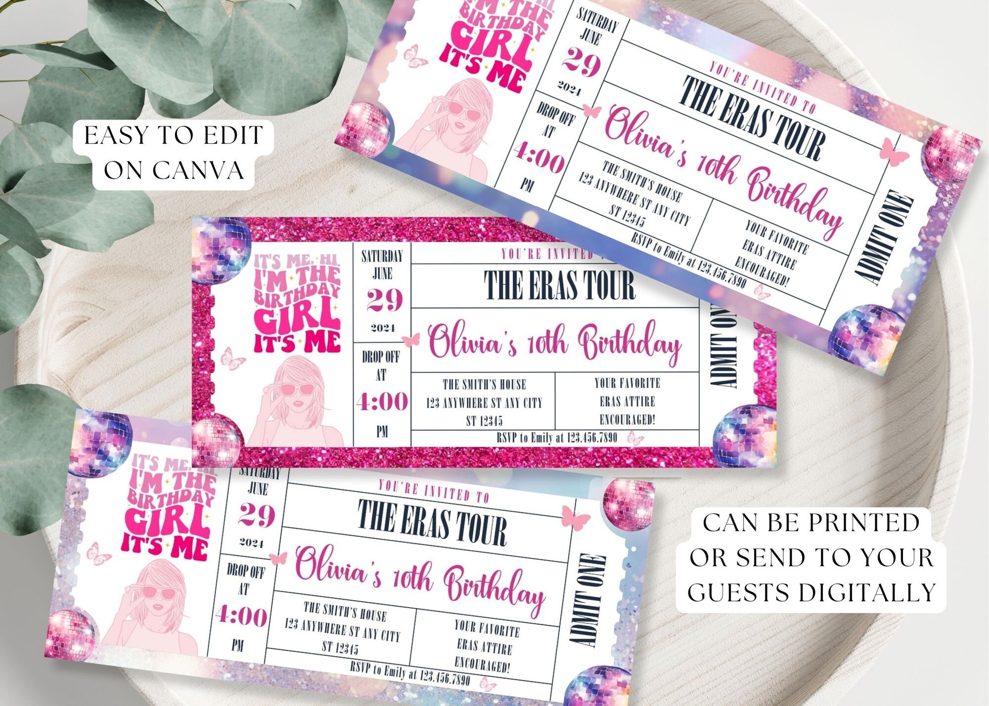 Surprise Music Ticket Stub, Birthday Invite, Eras Concert Keepsake ...