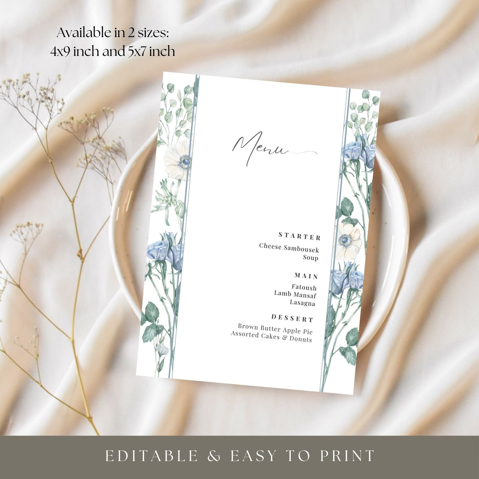 Editable Eid Party Menu Card, Ramadan Eid Mubarak Table Decor, Iftar ...