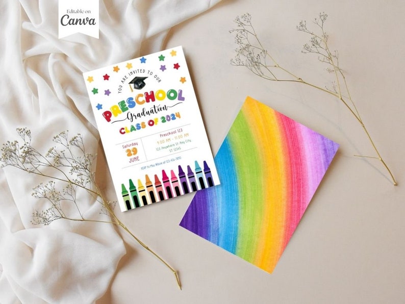 Editable Preschool Graduation Invitation, Prek Announcement Party ...