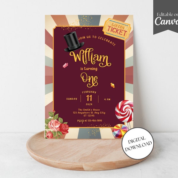 Charlie and the Chocolate Factory Invitations - Etsy