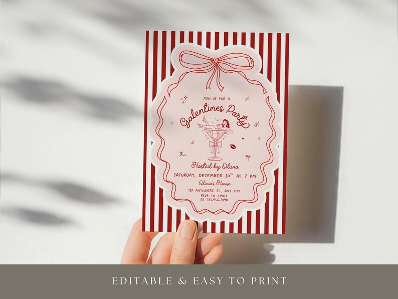 Editable Galentine's Day Invitation, Galentine's Girls Night Party ...