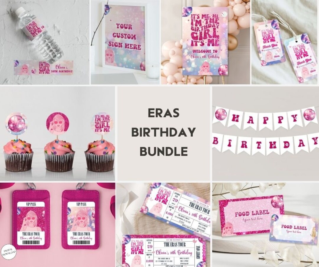 Eras Birthday Party Bundle, Eras Party Ticket Stub Invitation, Swiftie ...