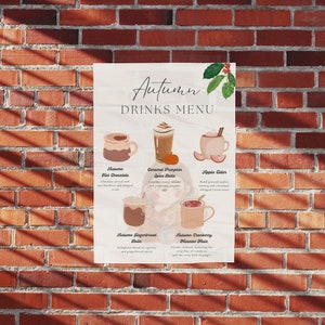 Editable Autumn Printable Halloween Coffee Bar Drinks Menu Sign Kitchen ...