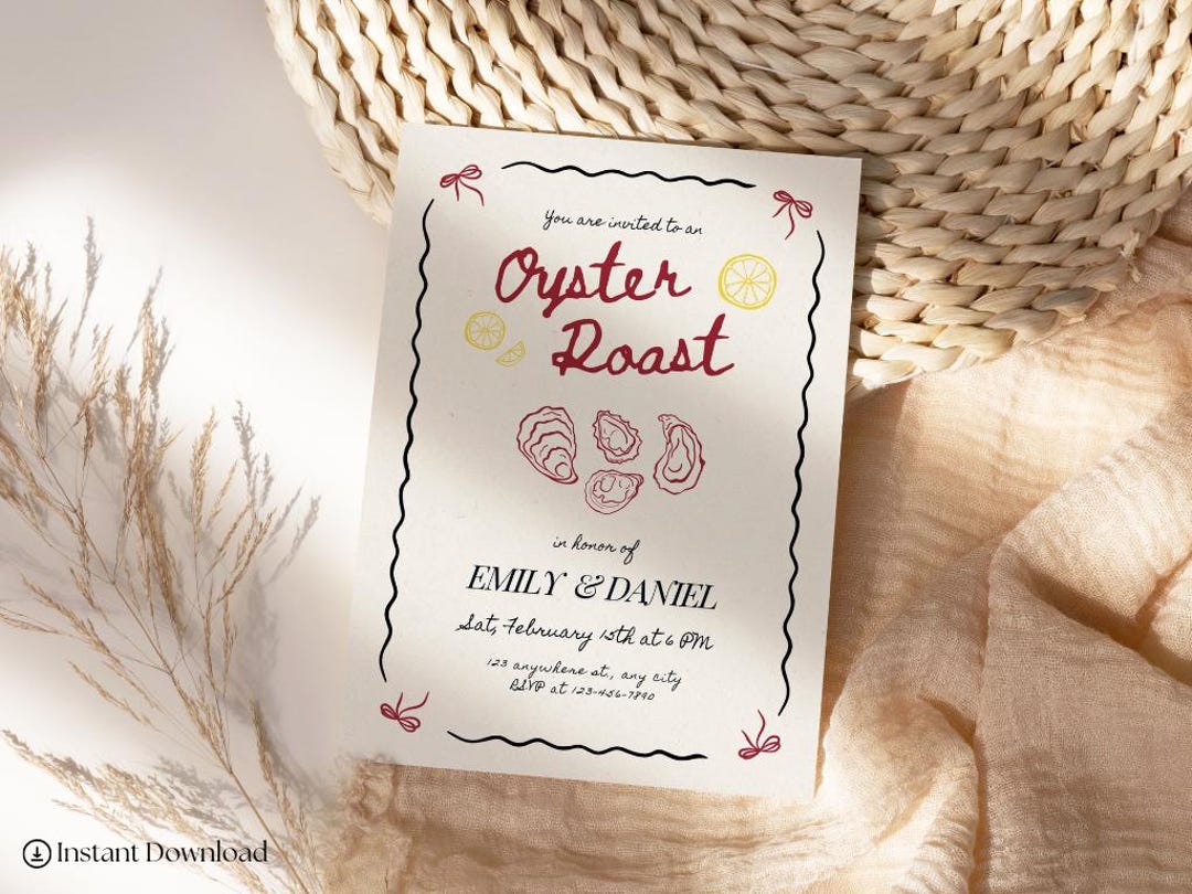 Editable Oyster Roast Invitation, Dinner Party Invite, Oyster Roast ...