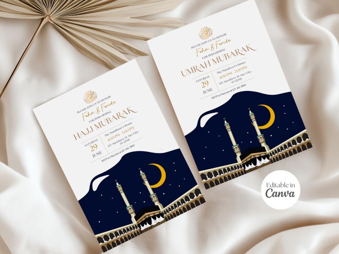 Umrah Invitation, Hajj Invitation, Hajj Mubarak Invitation, Islamic ...