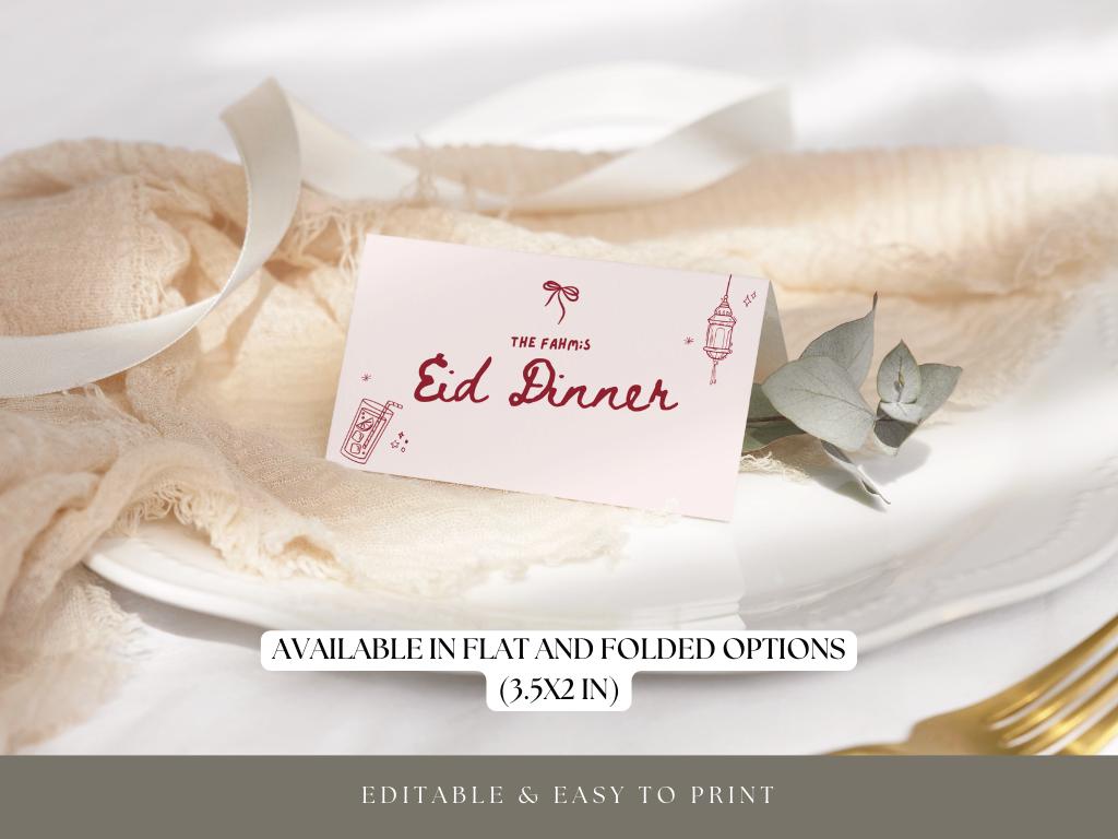 Editable Eid Food Label, Ramadan Place Cards, Eid Custom Signs, Ramadan ...