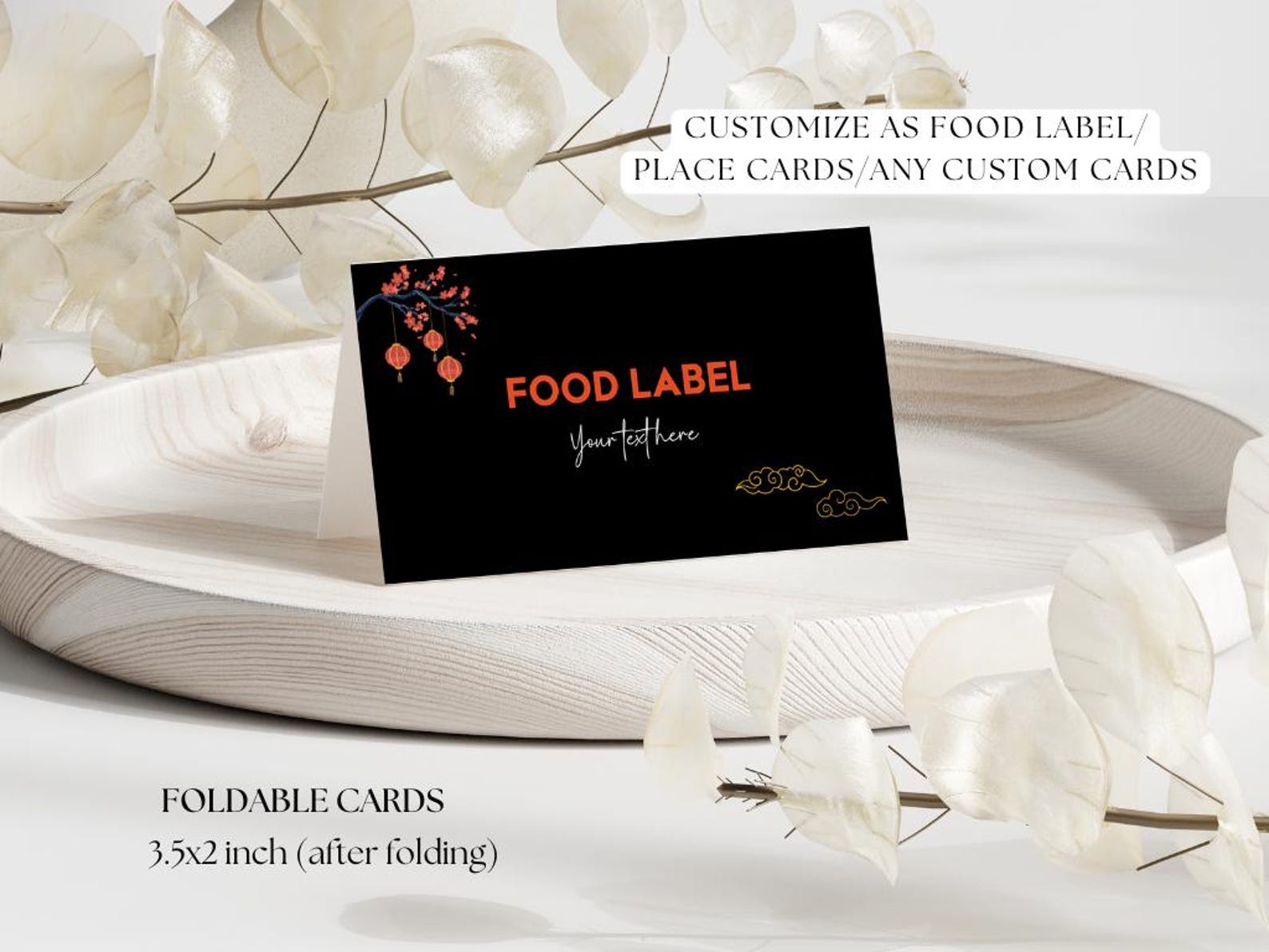 Hibachi Food Label, Hibachi Decor, Personalized Place Cards, Hibachi ...