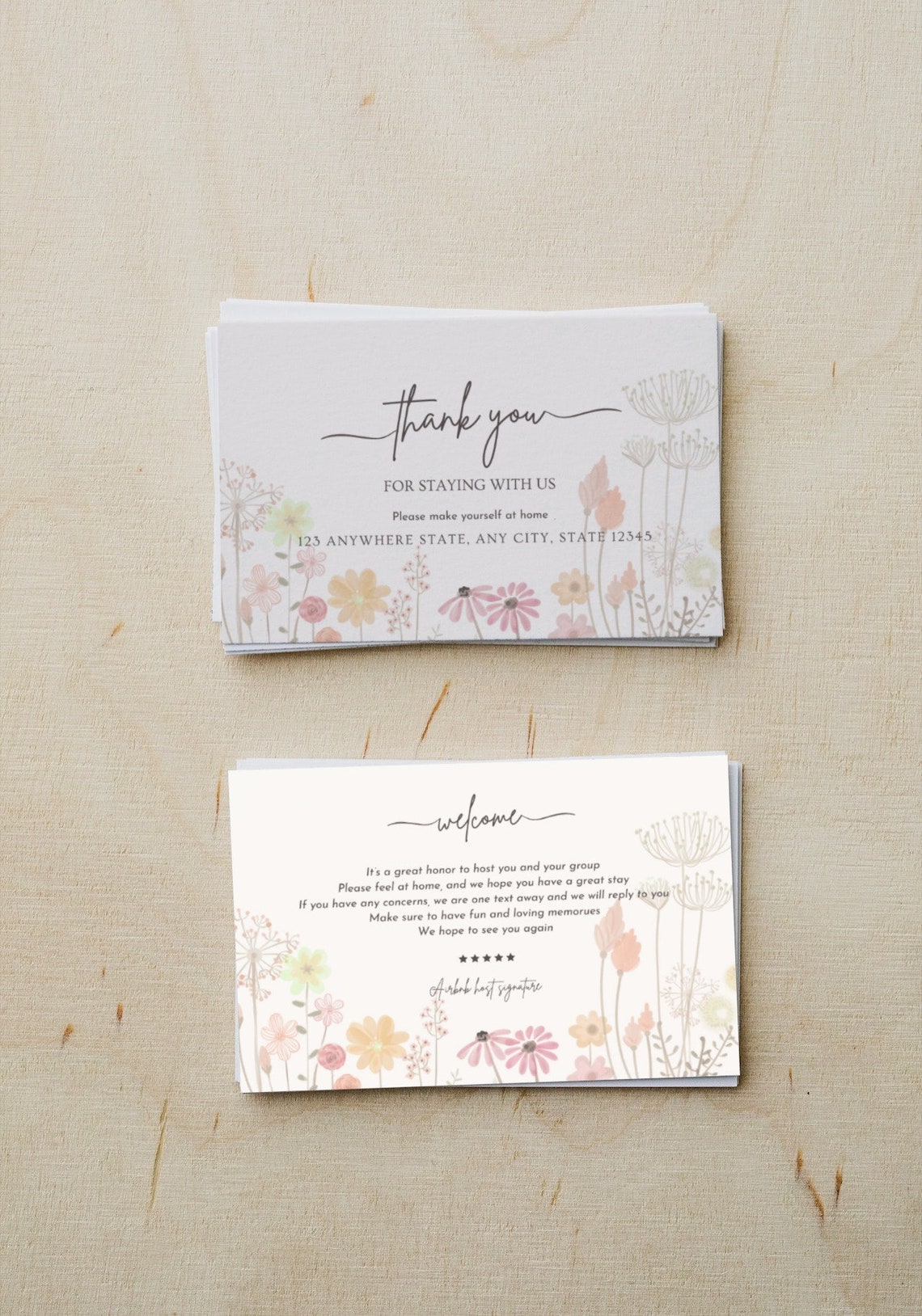 Editable Airbnb Thank You Card for Rental Host Printable - Etsy